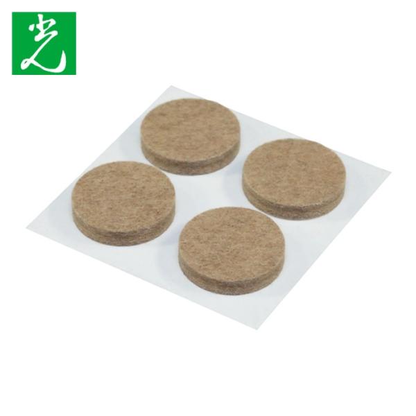 光 イス用クッション|特長:便利な粘着剤付ですぐに使用できます。 フェルト部分は特殊加工で、ほつれにくく耐久性もよくなっています。