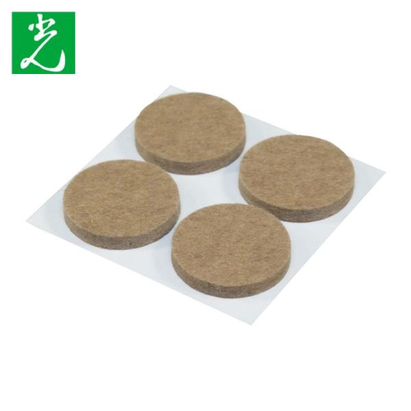 光 イス用クッション|特長:便利な粘着剤付ですぐに使用できます。 フェルト部分は特殊加工で、ほつれにくく耐久性もよくなっています。