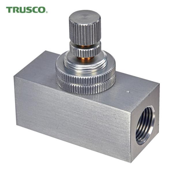 TRUSCO スピードコントローラ|特長:小型アクチュエータ用流量調整付のスピードコントローラです。 メーターイン・メーターアウトとして使用できます。