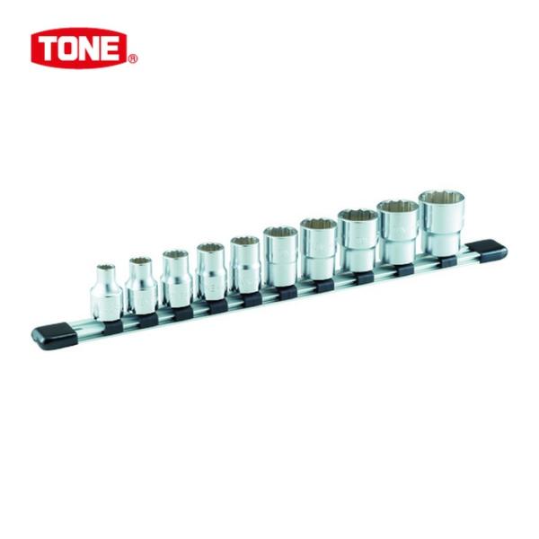 TONE ソケットセット|特長:ソケットの取り外しが容易なアルミタイプのソケットホルダで作業効率がアップします。 産業機械・自動車などの整備に必要な工具を厳選したセットです。