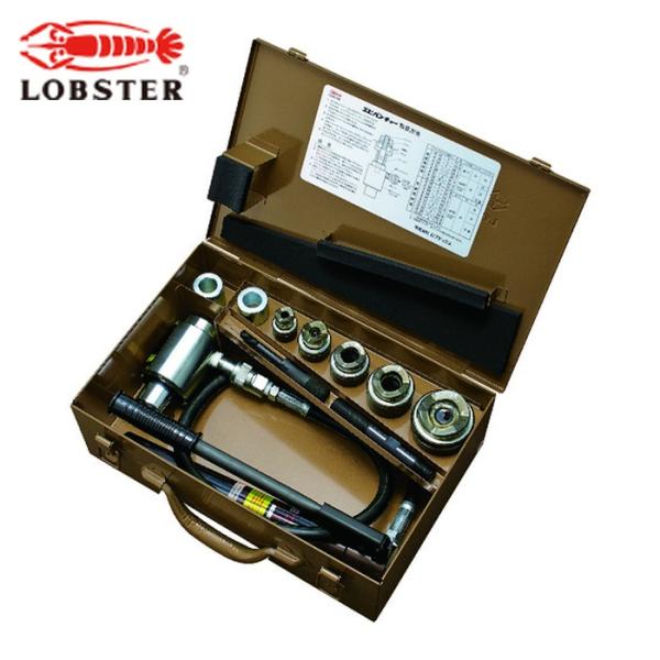 エビ 手動油圧式パンチャー|特長:油圧を利用した穴あけパンチで、電気・水道・ガスなどの建設現場での設備・配管工事・板金工事および配電盤・制御盤への各種部品の取り付け穴あけが能率よくできます。