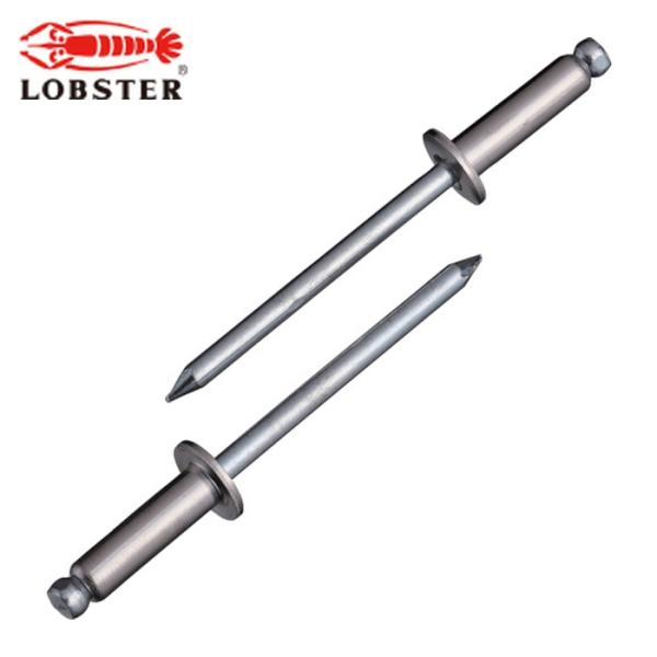 エビ ブラインドリベット|特長:片側から複数の母材をワン・アクションで締結できます。 溶接に比べて作業の省力化や生産性の向上にメリットがあります。 溶接に比べて作業の省力化や生産性の向上にメリットがあります。