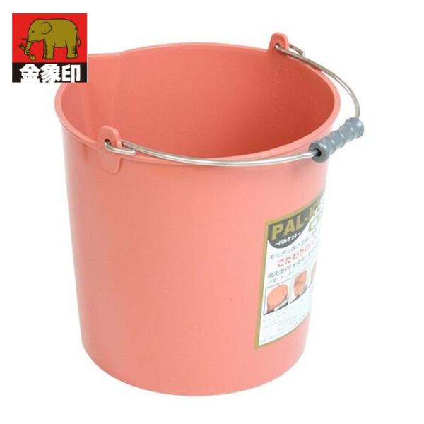 金象 土木バケツ|特長:吐出口がカラス口になっており、底面に指差口がついているので材料をあけるのに便利です。 本体内側に目盛(リットル表示)付です。 丈夫なステンレス製の持ち手金具付ですので、本体の変形を防止します。