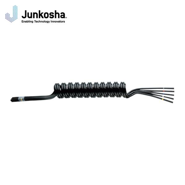 潤工社 スパイラルチューブ|特長:ポリウレタンチューブをコイル状に加工しています。 伸縮部の集中配管に最適です。 機械的強度、特に耐摩耗性が優れています。