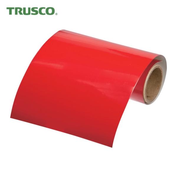 TRUSCO 配管用ステッカー|特長:耐水性、対候性、耐熱性、耐寒性、耐薬品性に優れた配管識別用のテープです。 耐久性に優れた50ミクロン厚のアルミ箔を使用しています。