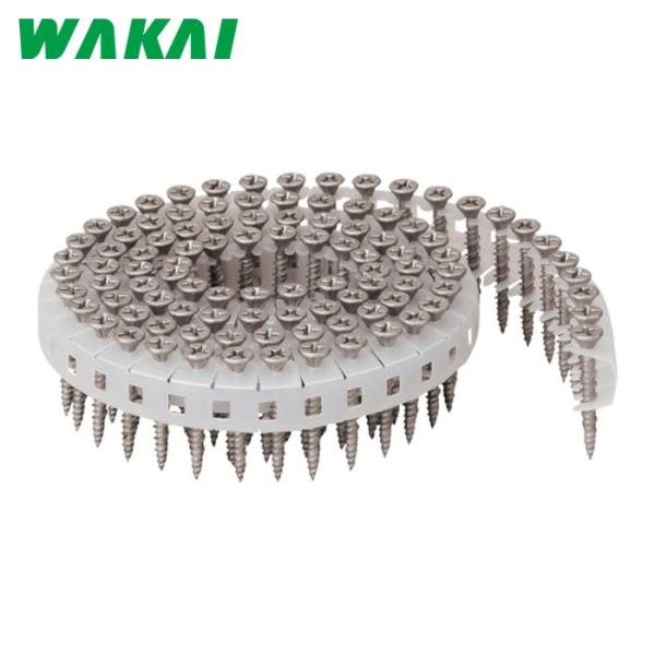WAKAI 連結釘|特長:頭部は手羽立ちにくい特殊形状です。