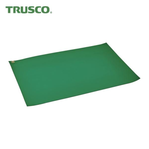 TRUSCO 静電気対策マット|特長:マットの表面層で放電しないように静電気を取り込み、最下層から電気が出るようになっています。 スナップボタン付で、アース接続コードが使用できます。 人体の静電気を安全に取り除くことができます。