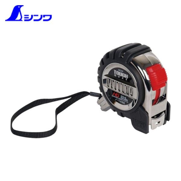 シンワ コンベックス(ゴムカバータイプ)|特長:衝撃吸収プロテクター採用で落下時の衝撃を軽減します。 安全に作業する事ができます。 落下防止コードが取り付け可能です。