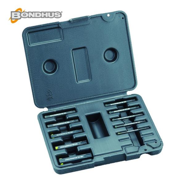 BONDHUS ヘックスローブソケットセット|特長:六角の側面に特殊のナイロン樹脂が埋め込まているので、お手持ちの一般的なソケットに差し込むことができます。 差し込む時はハンマーでビットをソケットに押し込むだけです。 ボンダス特殊プロテニア...