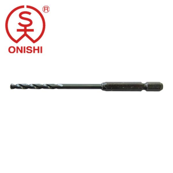 大西 六角軸鉄工ドリル|特長:インパクトドライバー(9。 6V以上)対応の六角軸ステンレス用ドリルです。 先端部にX型シンニング加工を施しており、センタポンチ不要です。