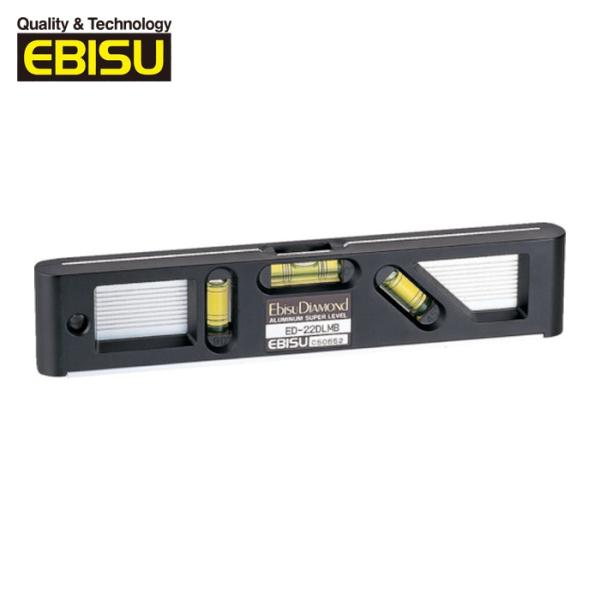 エビスダイヤモンド アルミ製水平器|特長:磁石付で鉄骨工事に便利です。 測定基準面にV溝付でパイプなどが測定できます。 蓄光付で明るい所で光を蓄積し、暗い所で数分間発光します。