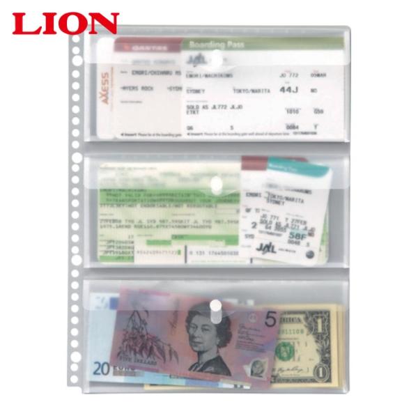 ライオン ファイル用ホルダー|特長:両サイドと底のマチ付なので厚みのある立体物の収容が可能で、フタは面ファスナーで固定でき、収容物の落下を防ぎます。