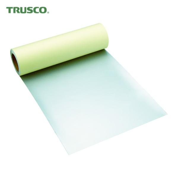 TRUSCO シート補修テープ|特長:ウイングトラック車の屋根中央開閉部の補修に最適です。 裏面のはく離紙を剥がしてそのまま貼り付けます。