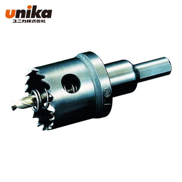 UNIKA ハイスホールソー|特長:鉄板から塩ビ、木材まで広範囲な被削材に対応し、抜群の使い勝手を実現しています。 刃先はコバルトハイス(SKH・59)を採用したバイメタル構造です。