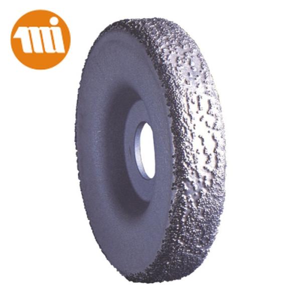 ミヤナガ ダイヤモンドホイール|特長:瓦研削に適した独自の形状により、作業効率が大幅にアップします。 削り幅が大きいので、1回で広くきれいに研削ができます。