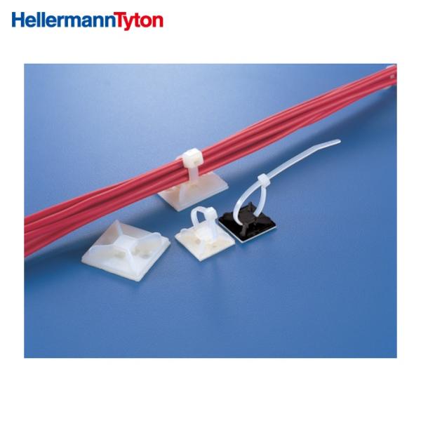 TYTON ケーブル固定具|特長:剥離紙をはがすだけで任意の場所に固定可能です。 タイは縦方向、横方向いずれからも結束できます。