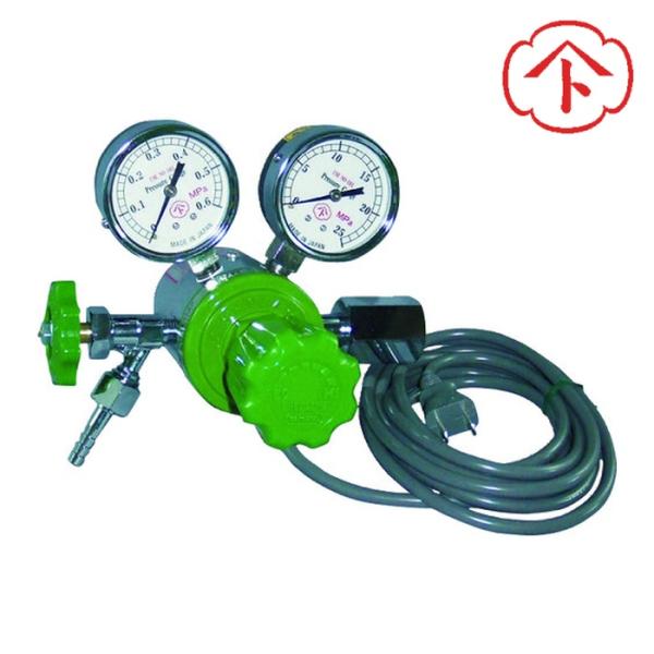 YAMATO ガス調整器|特長:減圧時に温度降下するガスに最適です。 出口バルブ付です。