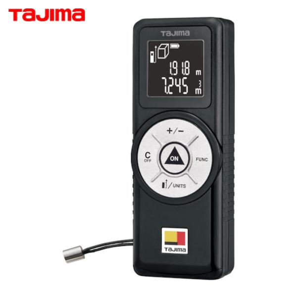 タジマ レーザー距離計|特長:セフ着脱式レーザー距離計・設計・施工で仕様頻度の高い機能を搭載・ワンフィンガーで操作できる集中コントローラ採用・文字が大きくて見やすいバックライト付ディスプレイ・胸ポケットにも入るコンパクト設計・ピタゴラス測定...