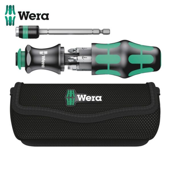 Wera 差替式ドライバー|特長:ビット装着時ははめ込むだけでロックがかかり、取り外す際はスリーブを前に押すと、ロックがはずれるラピッドアダプター機能付です。 ホルダ本体に先端ビットが収納されています。 ビットは取り外して電気ドリルに接続し...