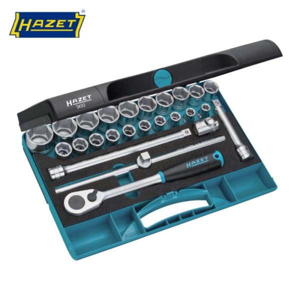 HAZET ソケットレンチセット|特長:産業機械・自動車・各種一般整備に適しています。 ソケット周囲に施したローレット加工により、手回し時の油などによる滑りを軽減します。 クロムバナジウムを独自の熱処理技術により、強度と粘りを極限まで追求し...