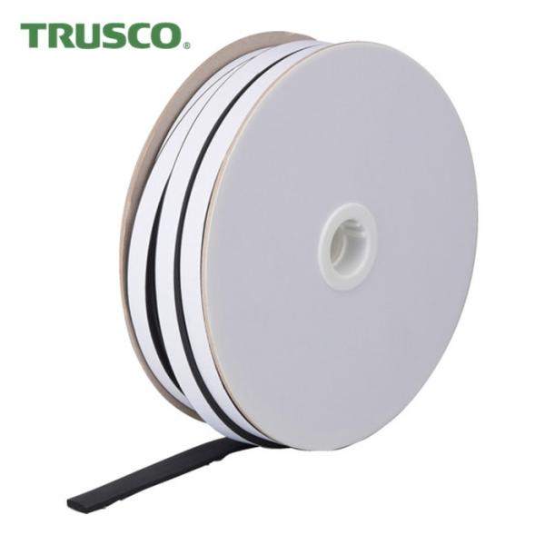 TRUSCO クッション(平型)|特長:粘着付ですのですぐに貼ることができます。 発泡ラバーのスポンジで対象物を衝撃のキズなどから守ります。