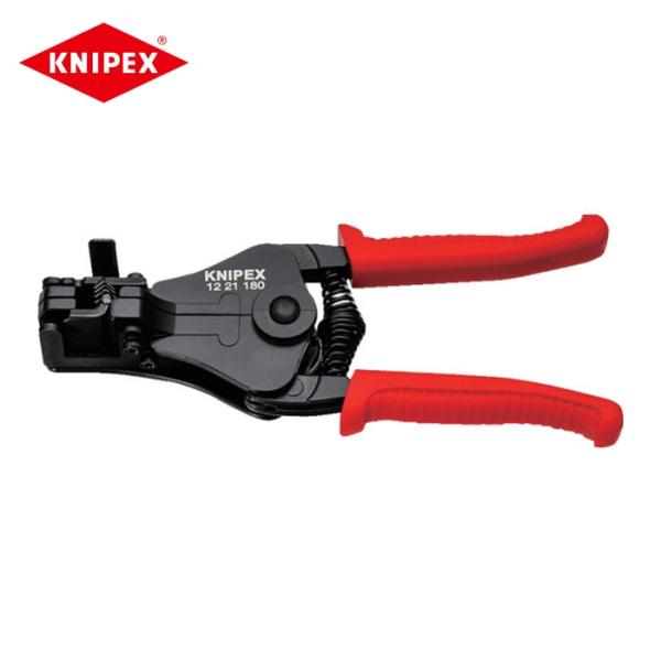 KNIPEX ワイヤストリッパー|特長:ワイヤーの太さに合わせて、6つのサイズに対応する差替え可能な特殊鋼ブレードを使用するワイヤーストリッパーです。 複合線も傷つけず丁寧にストリッピング(皮むき)できます。 ストリッピング(皮むき)の際、...