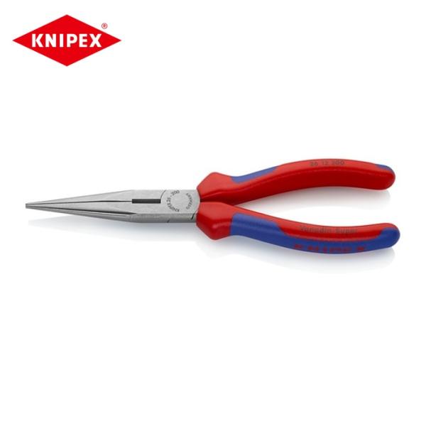KNIPEX ラジオペンチ|特長:ヘッドは頑丈で、しかも精密に作られています。 ロングタイプで、先端形状は半丸型です。 つかみ面には滑り止めの横スジが入っています。