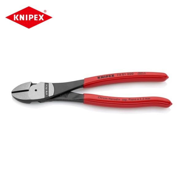 KNIPEX ニッパ|特長:ジョイント部は鍛造軸カシメを採用し耐久性に優れています。 ピアノ線を含む様々なワイヤの切断に適しています。 最適な刃の位置と角度・てこの原理を最大限発揮するデザイン・人間工学に基づいたハンドル形状・この3つの利点...