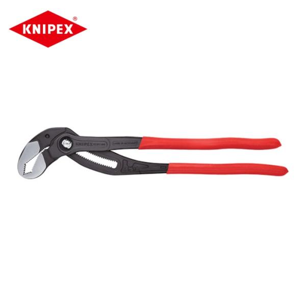 KNIPEX ウォーターポンププライヤー|特長:プッシュボタンにより、素早く簡単にアゴの幅を細かく調整できます。 てこの原理を最大限発揮するデザインで高いグリップ力を発揮します。 ジョイント部は横方向へのブレを防止する3枚合わせ(ボックスジ...