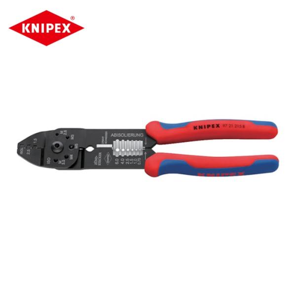 KNIPEX 手動圧着工具|特長:ケーブルの切断・ワイヤーのストリッピング(皮むき)・オープンバレル端子(6。 3mm)の圧着が行えます。 M2。