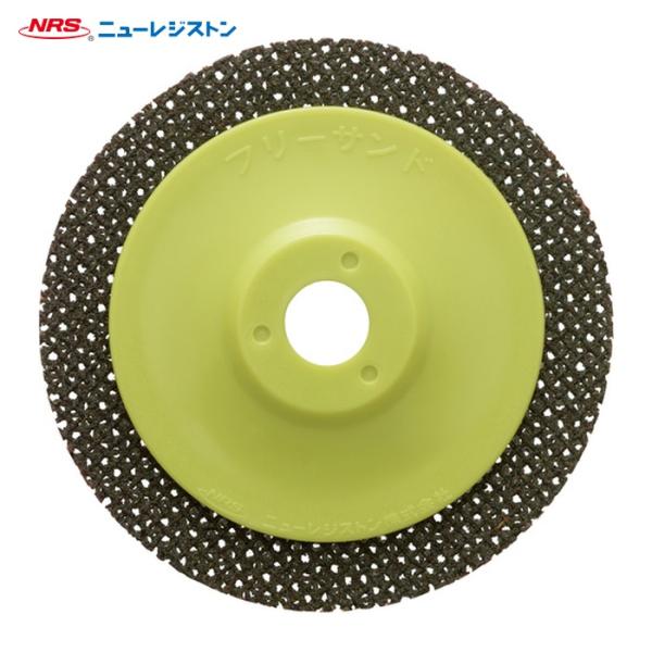 NRS オフセット型研磨用弾性砥石|特長:仕上げ研磨用です。 ディスクを2~5枚まで重ね、枚数を変えることで、柔軟性と研磨力を目的に合わせて調節することができます。 網目状のクロスを基材に使用しており、目づまり・溶着がないので、焼け・ゆがみ...