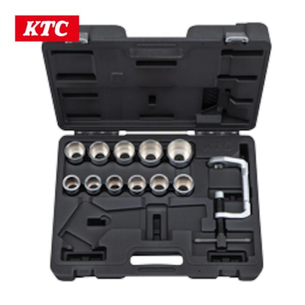 KTC ボールジョイントリムーバー|特長:ロアアームやタイロッドエンドのボールジョイントブーツの圧入専用工具です。 ボールジョントブーツインサーター本体に専用アタッチメント(11サイズ)を取り付けて作業を行ないます。 適用ブ・ツは圧入(カシ...