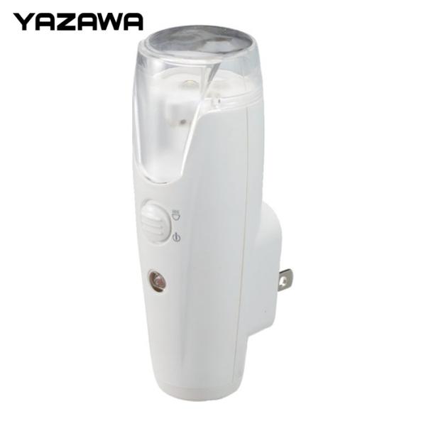 YAZAWA 室内用センサーライト|特長:暗くなると明暗センサーが反応し、アンバー色LEDが点灯します。 停電などで電気の供給が遮断されると、白色LED3灯が自動で点灯します。 充電池を内蔵しているので、コンセントからライトを外すと懐中電灯...