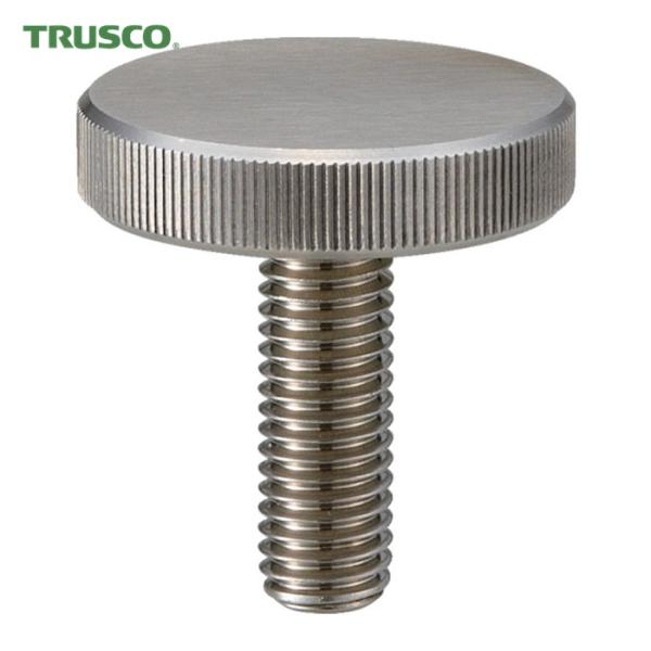 TRUSCO ノブ|特長:フラットタイプのローレットノブです。 ローレット加工によりすべりにくくスピーディに締め付けができます。