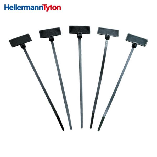 TYTON マーキングタイ|特長:MSタイのスタンダードタイをベースに、表示用タグをヘッド部に設けた一体成形のタイです。 電線などの分類、表示、識別に便利です。