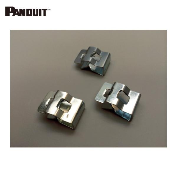 PANDUIT ケーブル固定具|特長:盤のフチ、防水で穴をあけてねじ止めができない箇所に最適です。 固定具をパネルの端に挟み込み、束線を結束バンドで固定できます。 結束バンドは4方向より挿入できます。