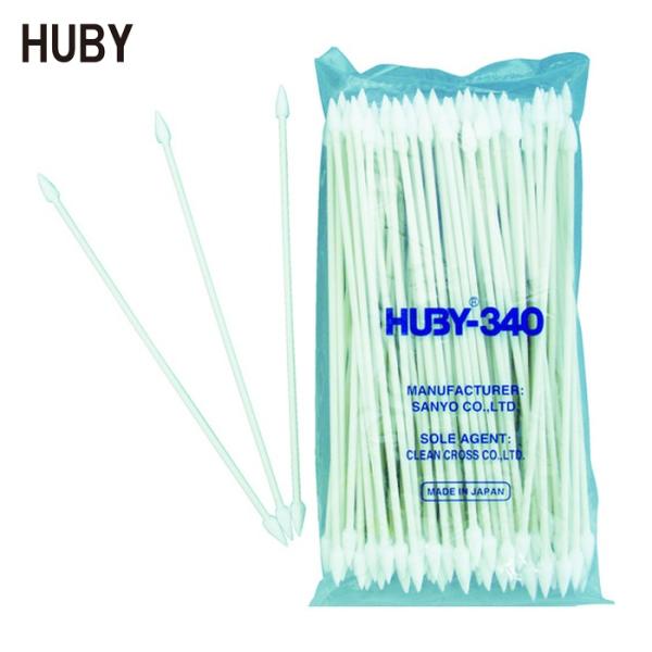 HUBY 工業用綿棒|特長:優れた吸収性で、かつコットンが膨潤しません。 残留溶解物質が少量です。 シリコーンフリーのパッケージです。