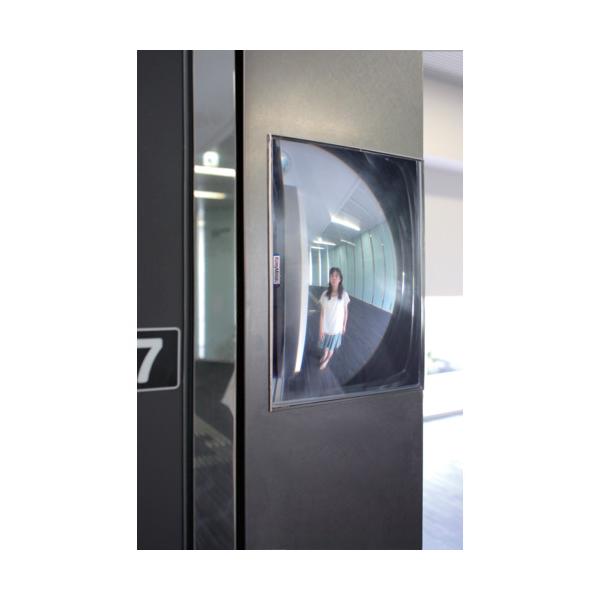 特長●駆け込み時のドア衝突をなくし、安全で効率的な操作ができます。●かごの中から顔を出さなくてもミラーを見るだけで乗り込もうとしている人がいないか確認できます。用途●エレベータの挟み込み防止など安全対策や気くばりに。