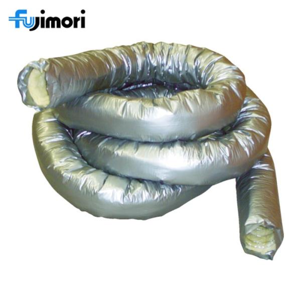 フジモリ 空調ダクト|特長:不燃材料の規定に適合する国土交通大臣の認定番号を取得しています。 グラスウールを合成樹脂フィルムで覆っているため保温効果は抜群です。 高気密・高断熱住宅用24時間換気システムです。