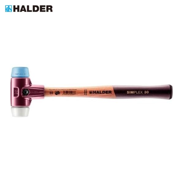 HALDER コンビネーションハンマー|特長:柔らかいエラストマ樹脂(TPE)と中硬のスーパープラスティックを組み合わせたハンマーです。 ヘッドのエラストマ樹脂は木材や石材を傷つけずプラスチックは耐摩耗性に優れています。 ボルト一本で全てが...