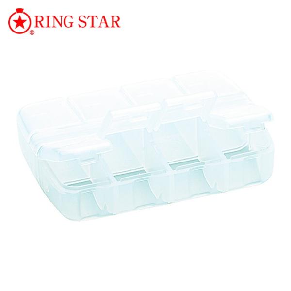 RING STAR パーツケース(樹脂製)|特長:個別フタ付シングルスペースで小物収納に最適です。 ポケットに納まりやすいフラットタイプです。 取り出しやすい底アール付です。