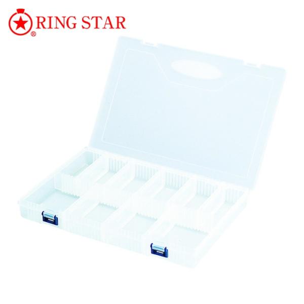 RING STAR パーツケース(樹脂製)|特長:5mmピッチで思いどおりに仕切ることができます。 取り出しやすい4面アール加工となっております。 プロ仕様小物収納ボックスです。