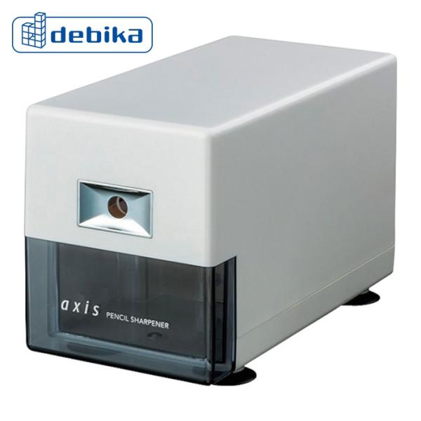axis 鉛筆削り|特長:シンプルなデザインで場所をとらない縦長タイプです。 鉛筆が削りあがるとカラ回りします。