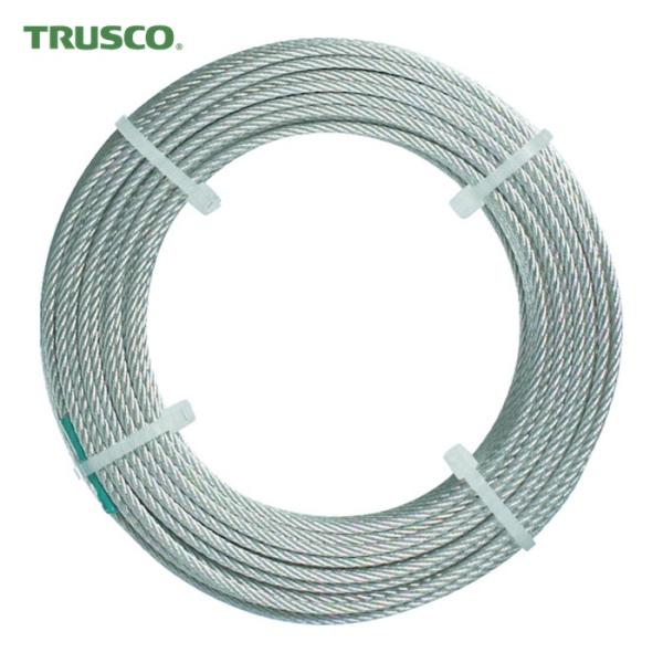TRUSCO ワイヤロープ|特長:耐食性、耐錆性、耐摩擦性に優れたステンレスロープです。 耐候性、耐薬品性を持たせたナイロン被覆タイプです。