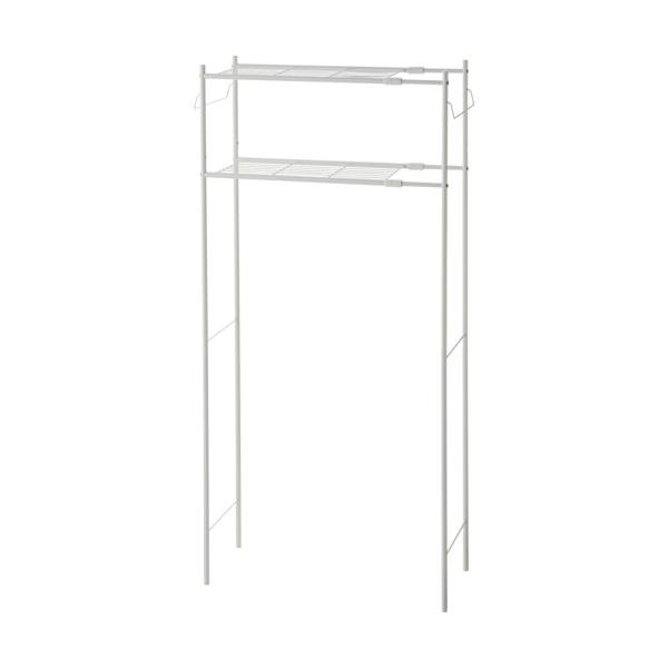 特長●コンパクト性と機能を両立しました。●２つのタオル掛けが付いて便利です。●幅は伸縮自在で洗濯機に合わせてスペースの有効活用ができます。●下段の棚の高さが２段階選べます。