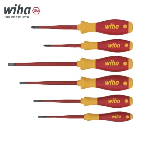wiha 絶縁ドライバー|特長:保護絶縁体がブレード自体に組み込まれたスリムデザインが狭所での作業を可能にします。 人間工学に基づいた形状のソフトフィニッシュハンドルが疲労を軽減します。 大きくくびれたグリップにより、細い部分は早回し作業に...