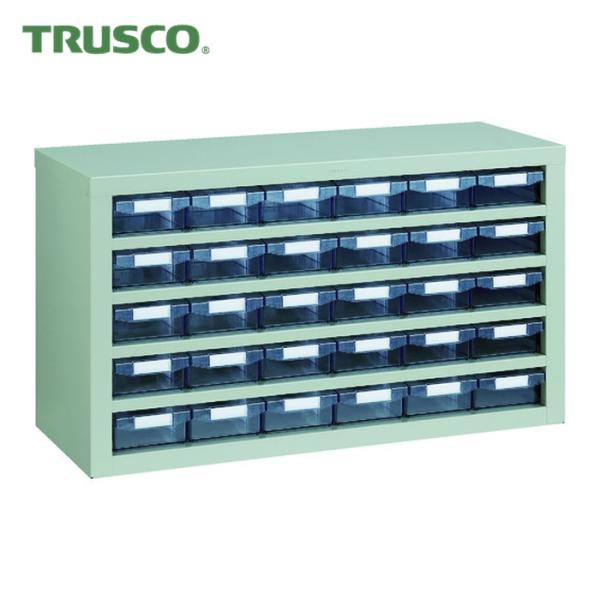 TRUSCO 小型パーツケース|特長:横型タイプの部品管理ケースです。 奥行が307mmなので、作業台に置いて使用しても、作業面が広く取れます。