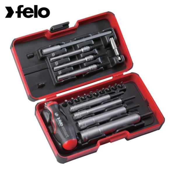 FELO ソケットレンチセット|特長:横向きや下向きの作業、奥まった箇所へでの作業でもマグネットによりボルトナットを保持します。 マグネット部分はバネで押し込むことが出来るのでスタッドボルトへのナット締結にも使用できます。 ビット自体が長尺...