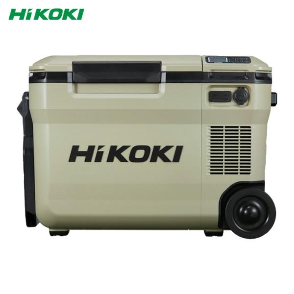 HiKOKI コードレス冷温庫|特長:庫内の仕切板を活用して2部屋で異なる温度設定が可能です。 温度設定が5°C単位で細かく設定でき、最低温度・18°Cから最高温度60°Cまで設定可能です。 一般的な2Lペットボトルが縦に6本入ります。