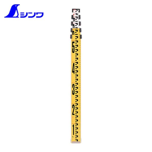 シンワ アルミスタッフ|特長:表面は10mmごとに読み取りやすい目盛線になっており、50mm毎に赤い目盛線になっています。 表面は1mごとに本体の色が黄・白の交互になっており、遠くから見てもすぐに何mなのか分かりやすくなっています。 裏面は...